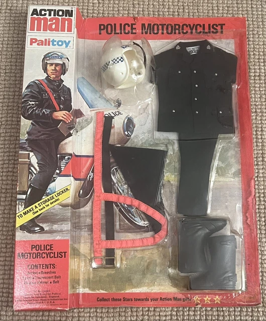 PALITOY VINTAGE ACTION Man Police Motorcyclist Uniform Carded £155.00 ...