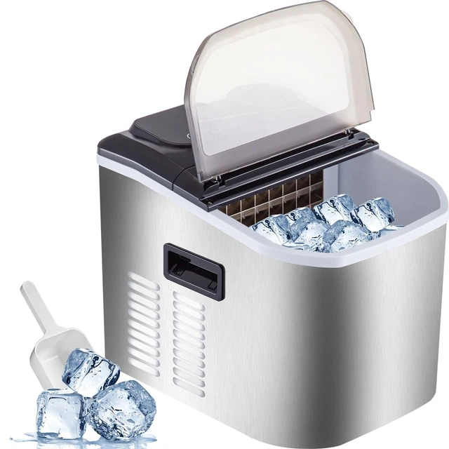 VEVOR COUNTERTOP ICE Cube Maker 18kg Automatic Electric Portable Silver ...