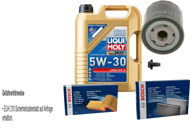 BOSCH INSPECTION PACK 5 L LIQUI MOLY Longlife III 5W-30 Pour Chrysler ...