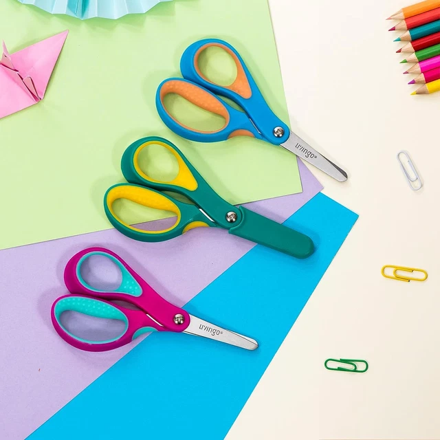 LEFT HANDED KIDS Scissors: Blunt Tip Safety Lefty Toddler Child ...