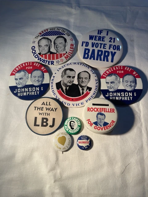 LBJ FLASHER JOHNSON Humphrey Goldwater Miller Political Campaign ...