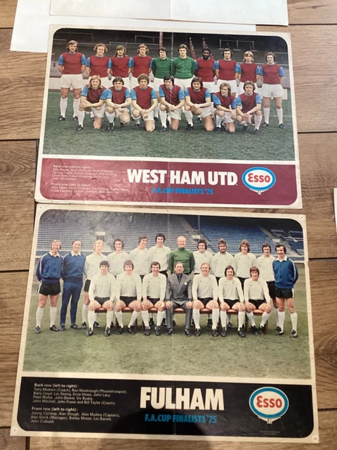 RARE ESSO Posters 1975 Fa Cup Final West Ham V Fulham Good Condition £ ...