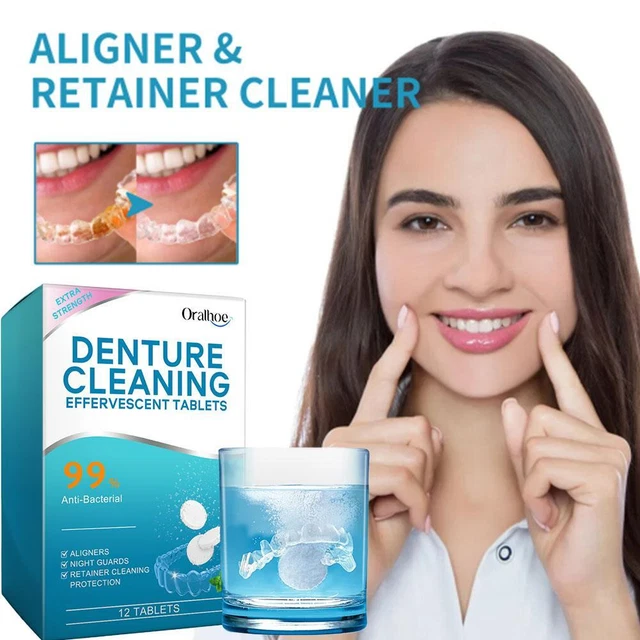 RETAINER CLEANER & Denture Cleanser -12 Effervescent Tablets Hot P3 $20 ...