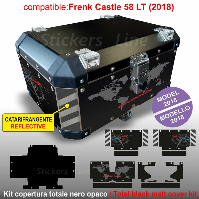 KIT AUTOCOLLANT COFFRE Top Case Frenk Castle 58 Lt 2018 BMW R1200 R1250 ...