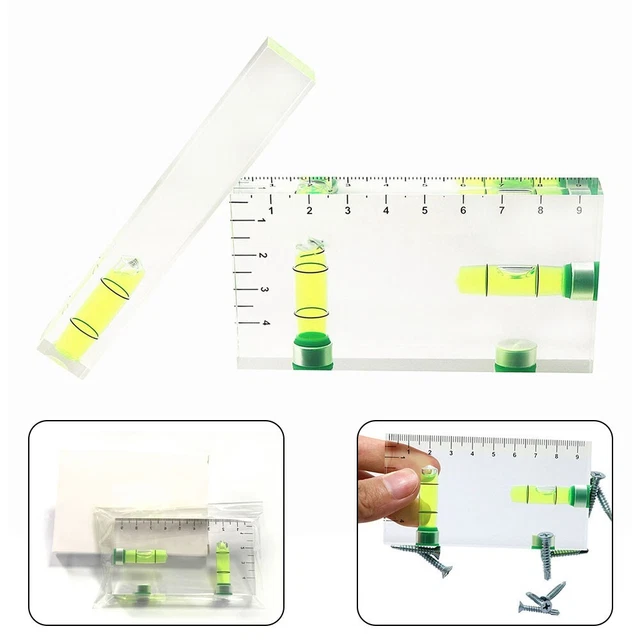 LEVEL RULER TOOL Magnetic Level Transparent Two Direction 1PCS 95mm/3. ...