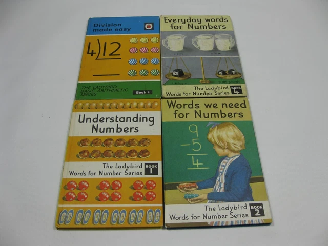 LADYBIRD BOOKS, WORDS For Numbers, Basic Arithmetic, ALL 2'6, Series ...