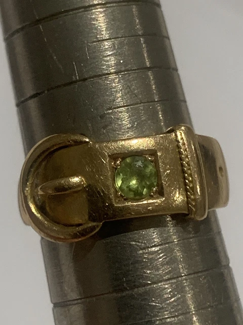 CHARMING FINE VICTORIAN 15ct Solid Gold & Peridot Buckle Ring - Chester ...