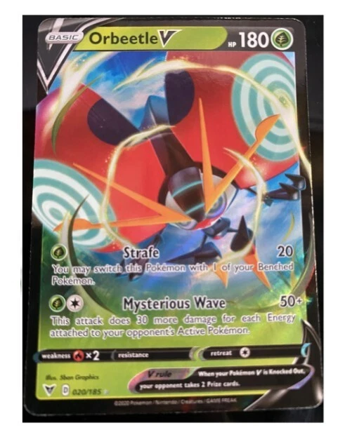 POKEMON CARD ORBEETLE V Ultra Rare 020/185 VIVID VOLTAGE 20/185 $7.99 ...