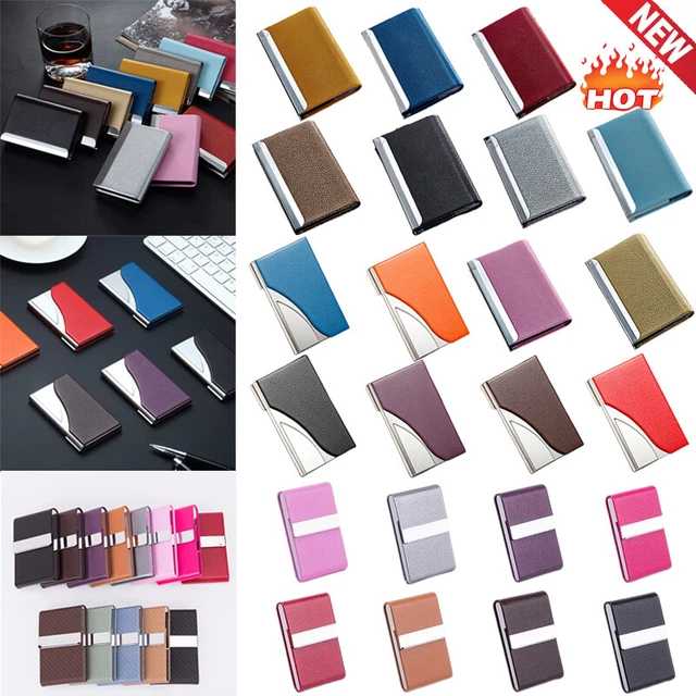 PU IN POCKET Leder Metall Card Support Business Id Card Hardie ...