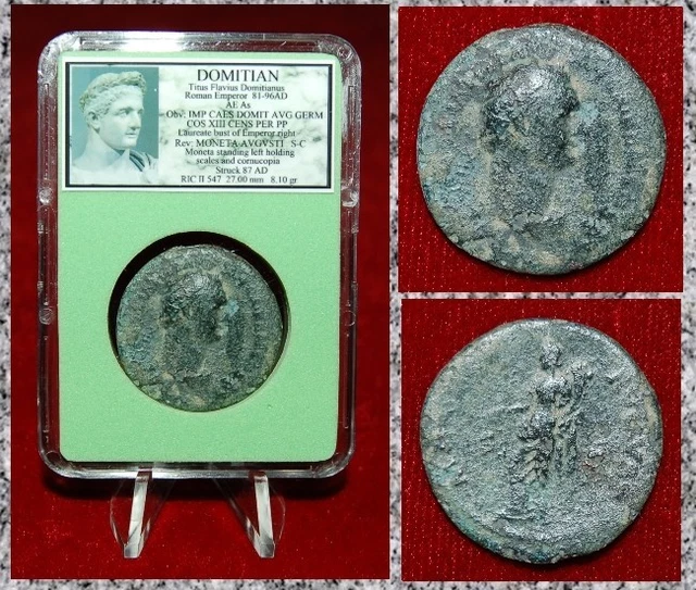 ANCIENT ROMAN EMPIRE Coin Of DOMITIAN Moneta With Cronucopia On Reverse ...
