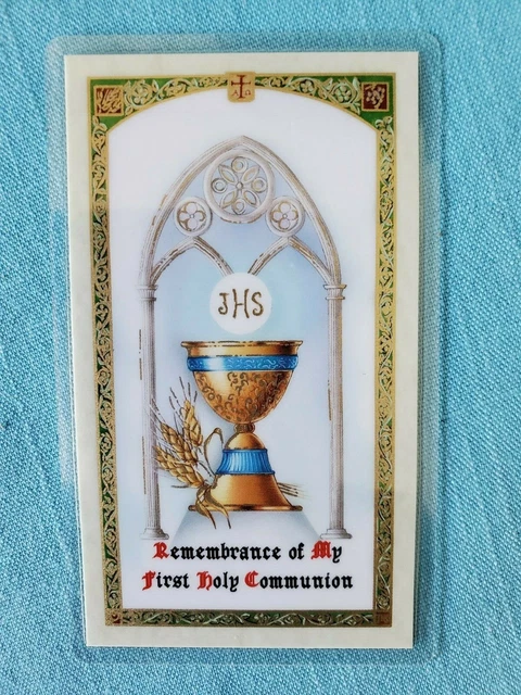 &FIRST HOLY COMMUNION Prayer" Laminated Cromo Holy / Prayer Card Hc9 ...