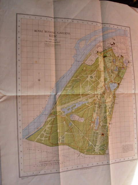 OS MAP OF Royal Botanic Gardens Kew 1939 with Train Trolly-Bus & Bus ...