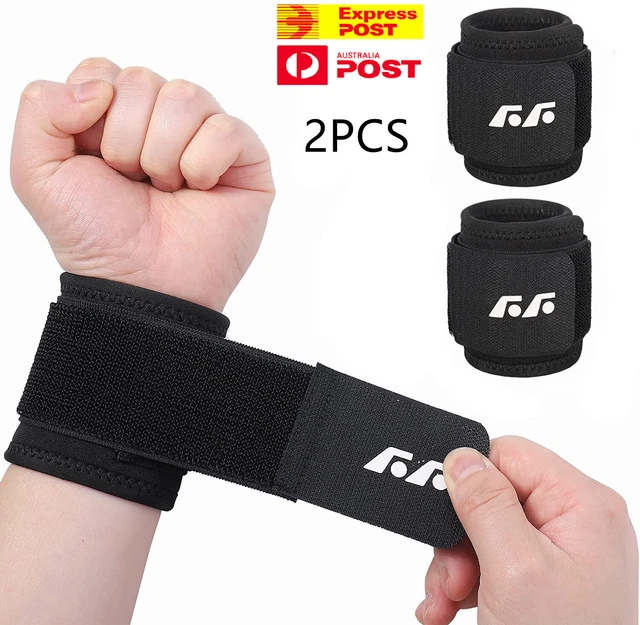 2× ADJUSTABLE SPORTS Wrist Brace Injury Wrap Bandage Support Wristband ...