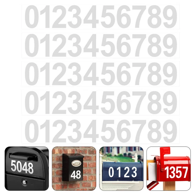 5 SHEETS WINDOWS Sticker Mailbox Decals Door Helmet Number Stickers for ...