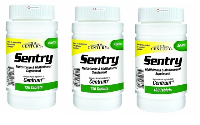 21ST CENTURY SENTRY Tablets 130 Count Multivitamin X 3 Packs £34.45 ...