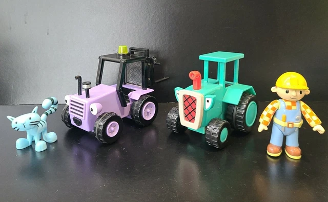 BOB THE BUILDER Trix The Forklift Travis The Tractor Figure Bundle ...