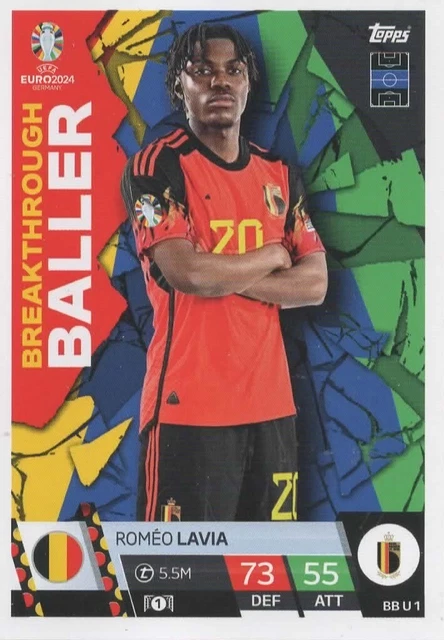 TOPPS MATCH ATTAX UEFA Euro 2024 BBU1 Breakthrough Baller Roméo Lavia ...
