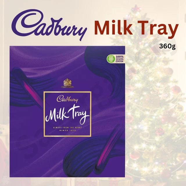 CADBURY MILK TRAY Chocolate Gift Box 360g Assorted Chocolate Tray Xmas ...