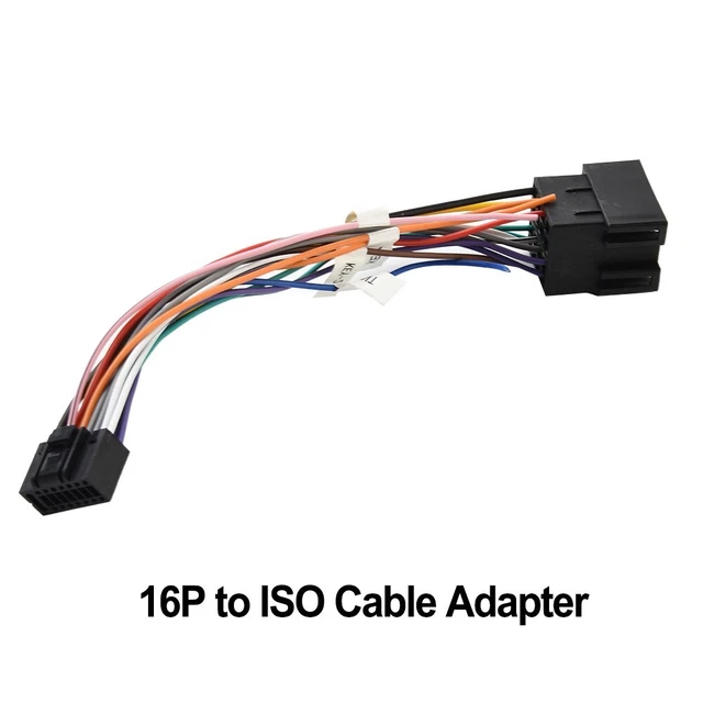 CAR STEREO WIRING Harness 16 Pin to Female ISO Cable Adapter with Male ...