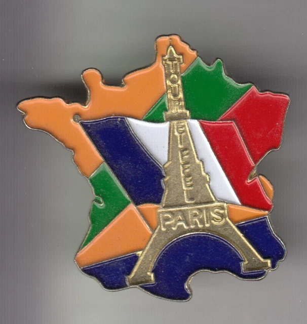 RARE PIN'S PINS .. Tourism Eiffel Tower Paris 75 France Europe Flag ~Cz ...