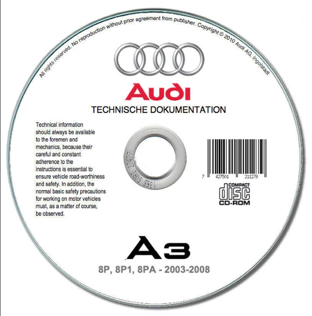 AUDI A3 (8P) 2003-2008 Manuel D'Atelier Sur CD EUR 15,22 - PicClick FR