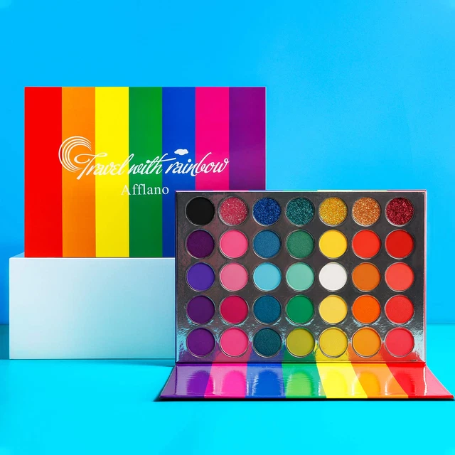 PALETTE OMBRETTI COLORATI glitter e opachi, tavolozza ombretti Afflano ...