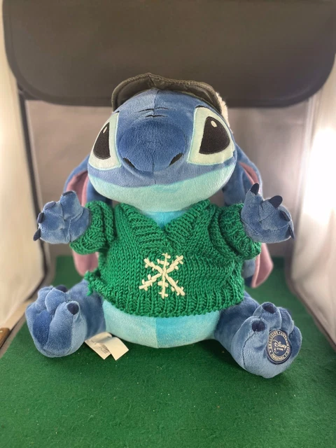 DISNEY LILO & Stitch Cozy Cables Stitch Plush Toy Green Christmas ...