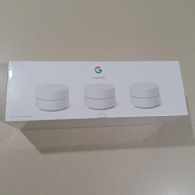 GOOGLE WIFI AC1200 3 Pack Mesh WiFi System Router 4500 Sq Ft GA02434-US ...