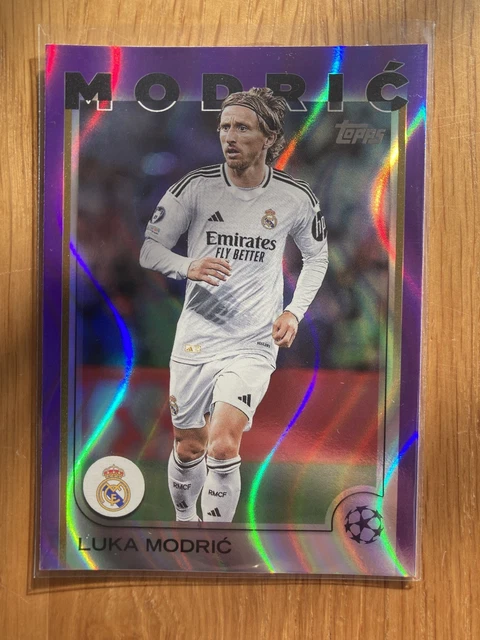 LUKA MODRIC 2024-25 Topps UEFA UCC Flagship Purple Foil Flowfractor SP ...
