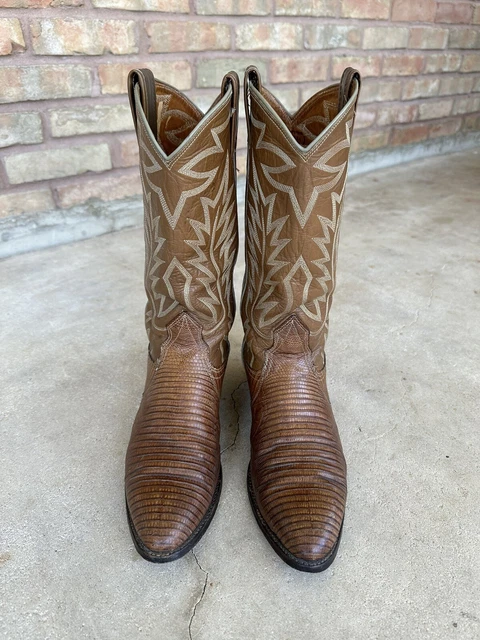NOCONA TEXAS BROWN Lizard Cowboy Western Boots 8.5 Vtg 70s 80s £136.71 ...