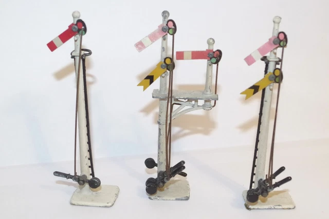 3X VINTAGE MODEL Railway Crescent Toys Lower Quadrant Signals Home ...