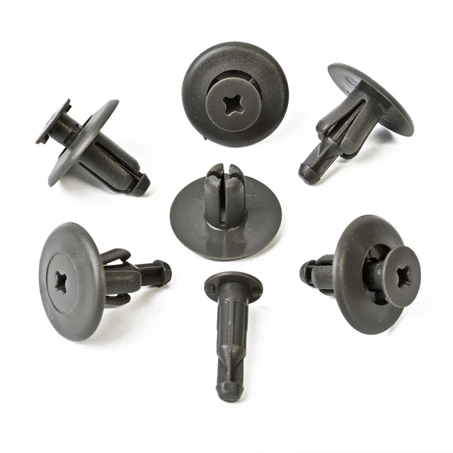10X RIVETS À Expansion Plastiques de Fixation Clips En Gris Foncé pour ...