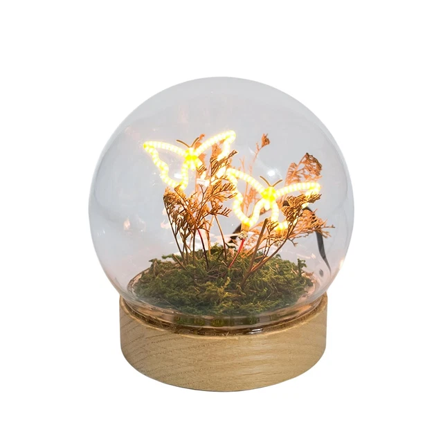 GLENEAGLES BUTTERFLY LED Glass Lamp Decorative Night Light in Glass ...