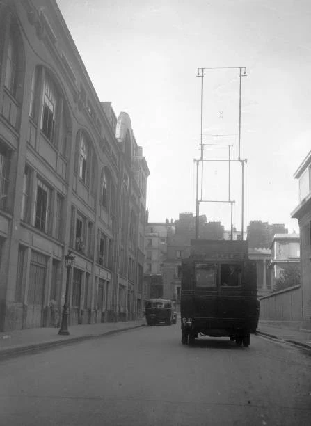 POLICE CAR EQUIPPED with TSF receiver set Paris France October 1934 Old ...