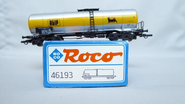 ROCO SPUR H0, 4-achs Kesselwagen "AGIP" mit KKK, Nr 46193 in OVP. EUR ...