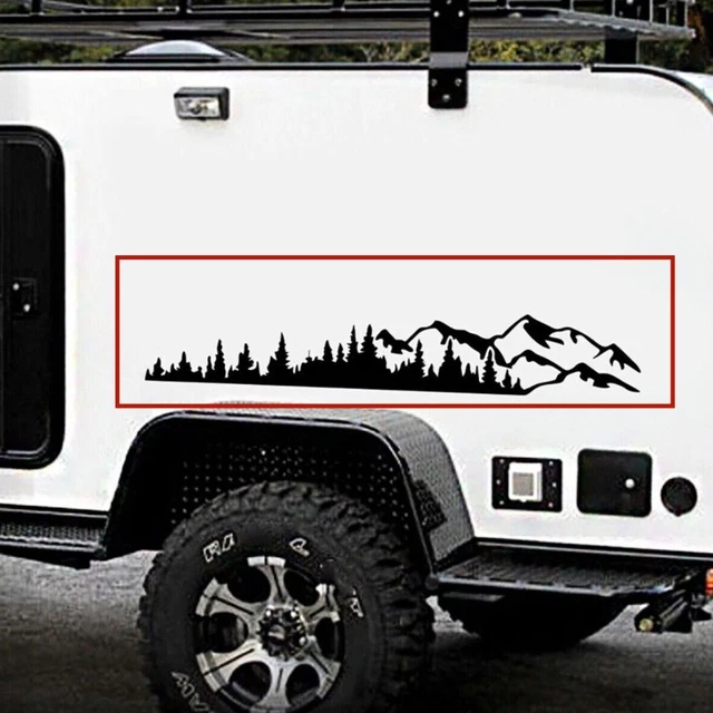PVC RV CAMPER Decals 190*32CM Mountain Decals DIY Trailer Decals Truck ...