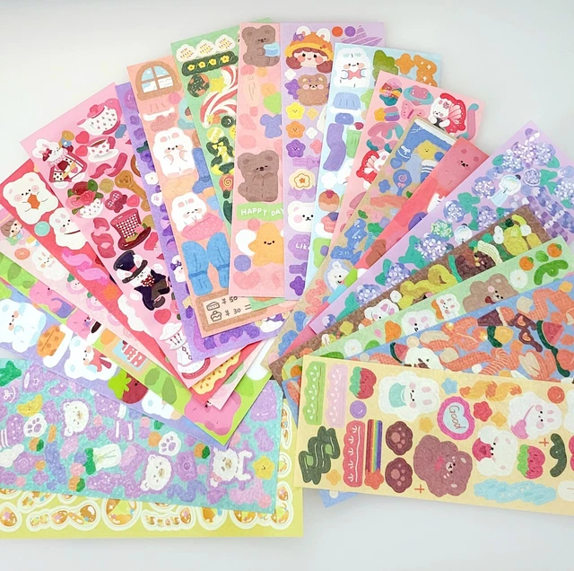 KOREAN POLCO DECO cute sticker sheets surprise set of 10 grab bag pack ...