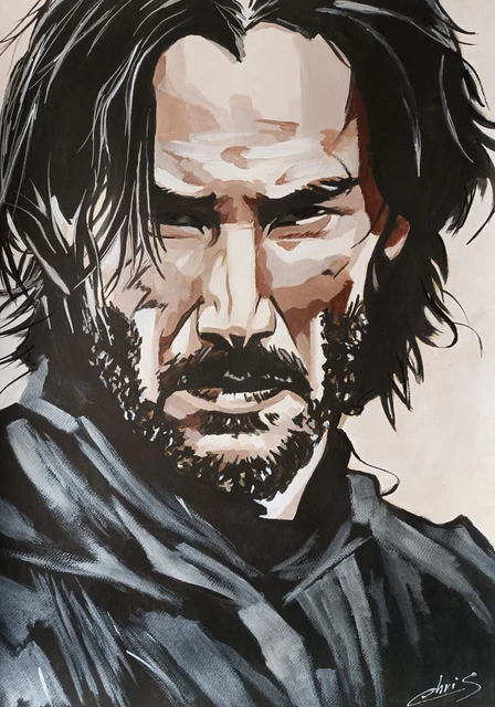 TABLEAU PEINTURE STREET Art Keanu Reeves Matrix John Week John Wick ...
