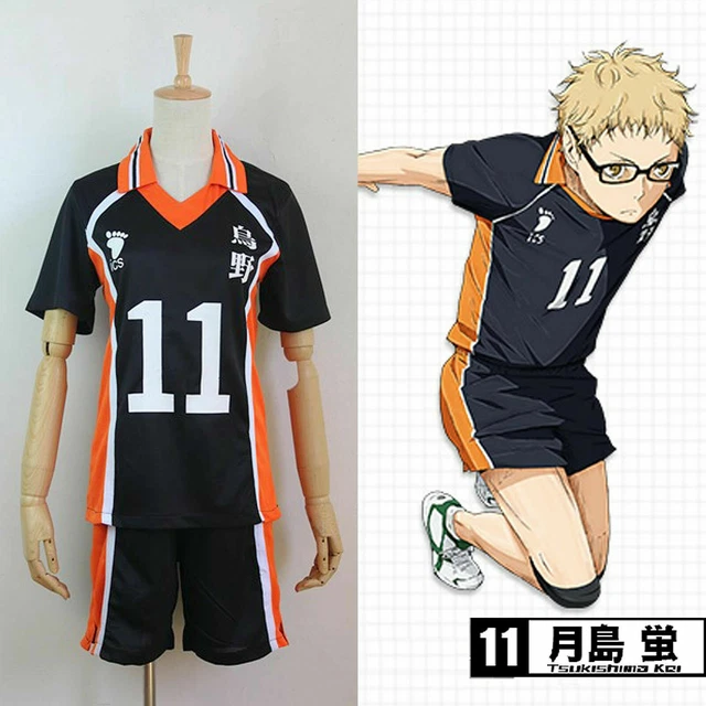 HAIKYUU!! KARASUNO HIGH School Uniform Jersey No.11 Kei Tsukishima ...