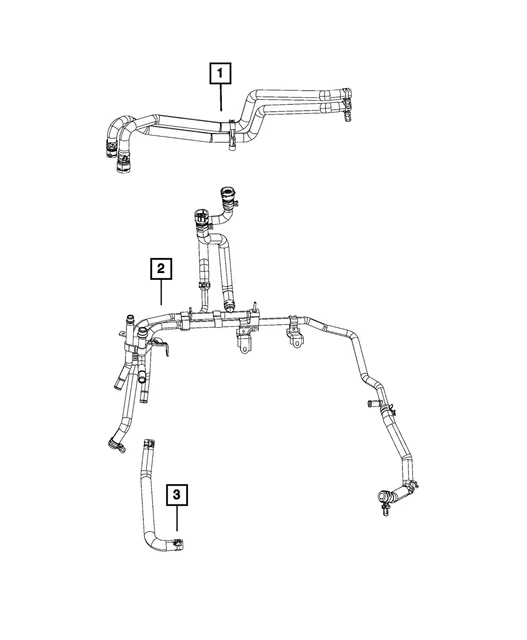 GENUINE MOPAR HEATER Supply And Return Hose And Tube 68416932AB $251.69 ...