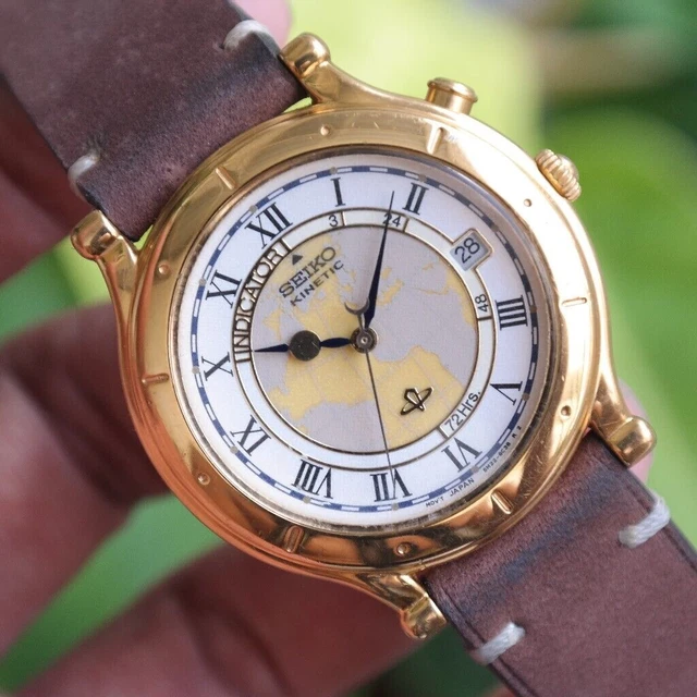 MONTRE SEIKO KINETIC Age of Discovery vintage Quartz référence 5M22 ...