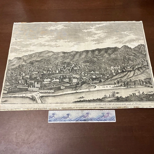 ACQUAFORTE 1700 GRANDE Formato Veduta Di Genova Da Bisagli. EUR 190,00 ...