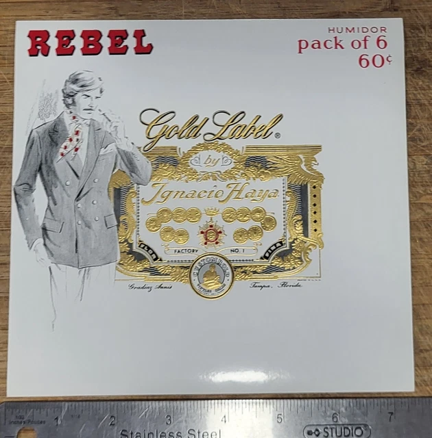 ADVERTISING LABEL CIGAR Inner Rebel Gold Label Tampa Florida $6.00 ...