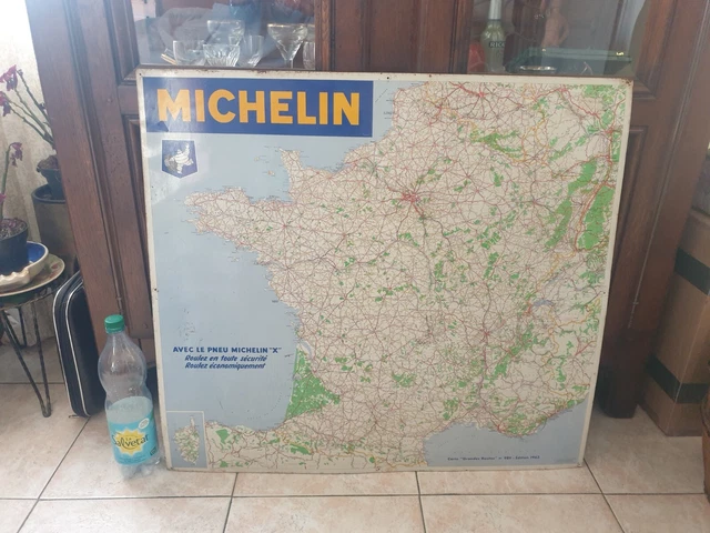 ANCIENNE CARTE de France MICHELIN vintage Plaque Émaillé Tole Deco ...