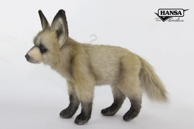 HANSA 7940 CREAM Bat Eared Fox standing realistic posable toy £26.00 ...