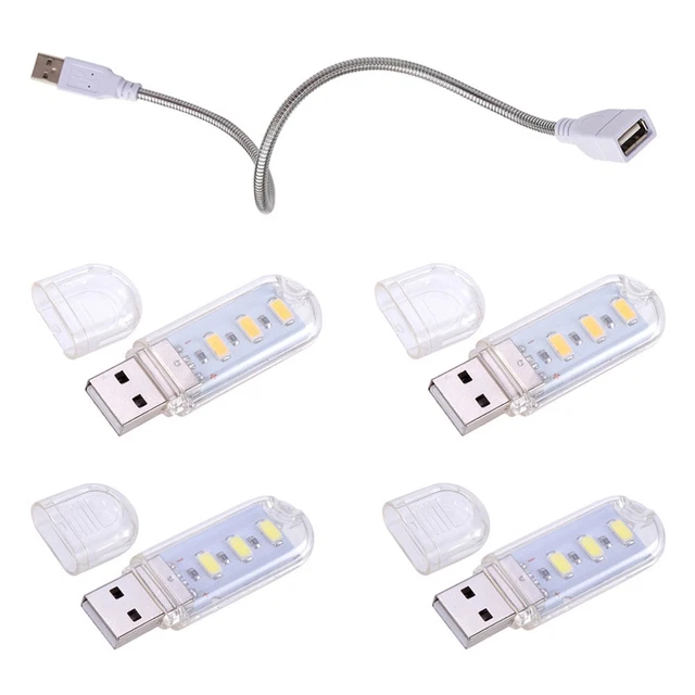 5 PCS PORTABLE Reading Light Plug-in USB Decor Night Computer Lamp £10. ...