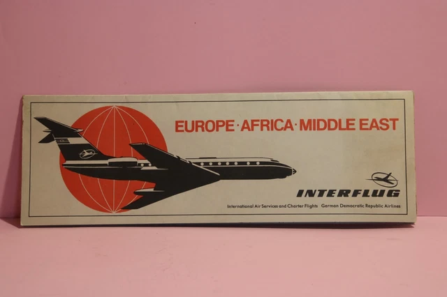 INTERFLUG DER DDR Luftfahrt Flugstrecken Streckenkarte Route Map 1969 ...