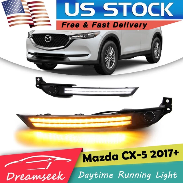 LED DRL FOR Mazda CX-5 2017-2021 Daytime Running Light + Fog Lamp Bezel W/ Turn EUR 128,74 ...
