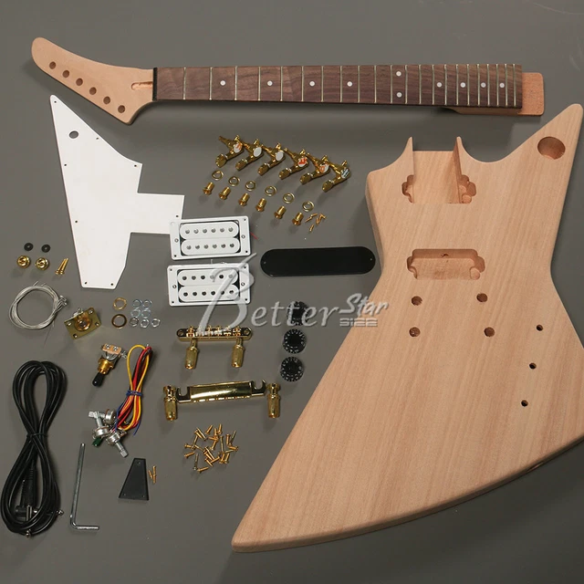 UNFINISHED 6 STRING DIY Build Electric Guitar,Rosewood Fretboard,Gold ...