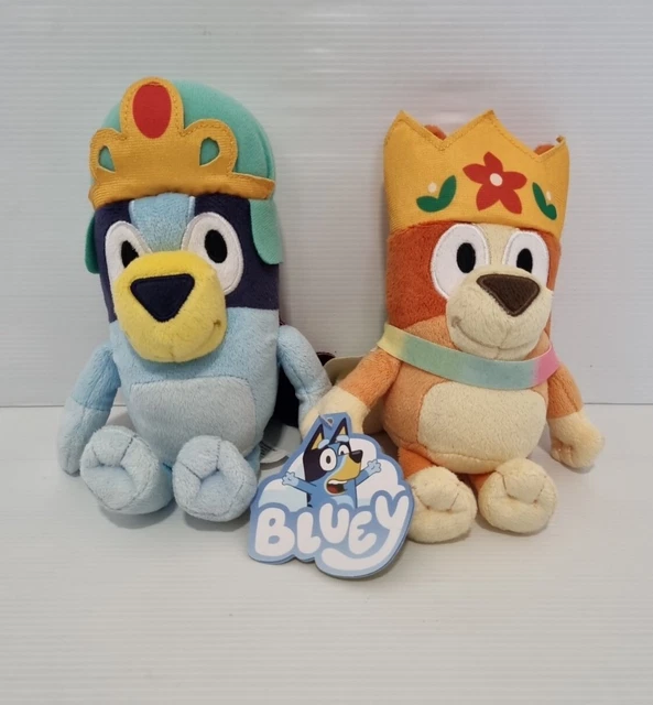 PRINCESS BLUEY AND Queen Bingo 20cm Plush Bluey Soft Toy Bundle Lot $29 ...